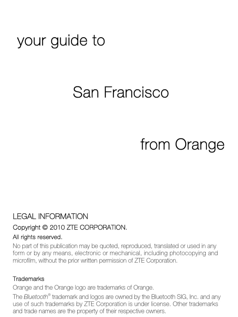 Orange San Francisco User Manual | PDF | Implied Warranty