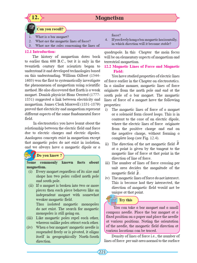 Understanding Magnetism Basics | PDF | Magnetic Field | Dipole
