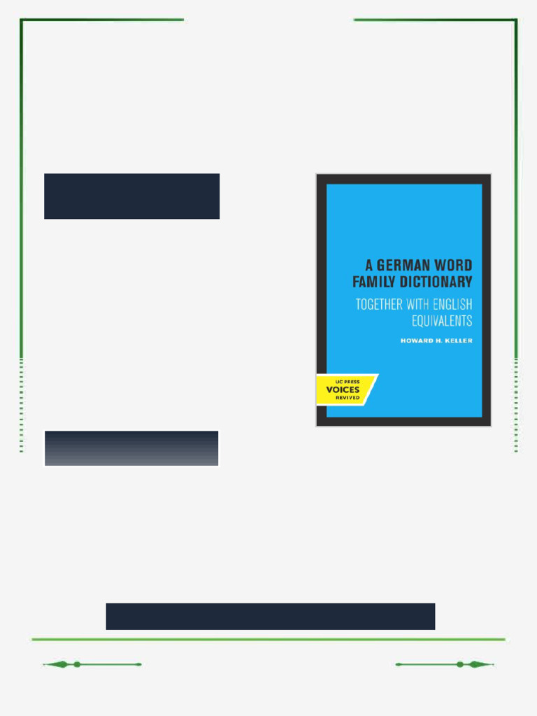 A German Word Family Dictionary Together with English Equivalents ...