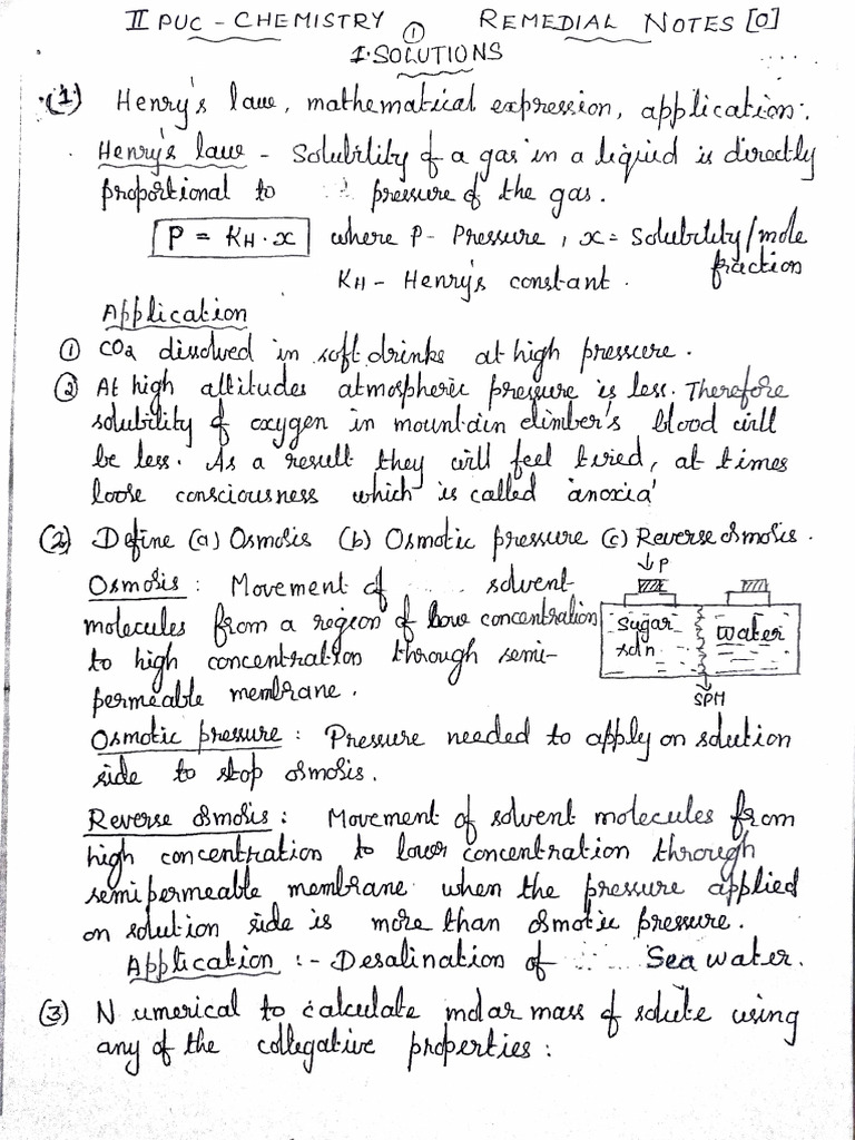 2 PU Chemistry Remedial notes | PDF