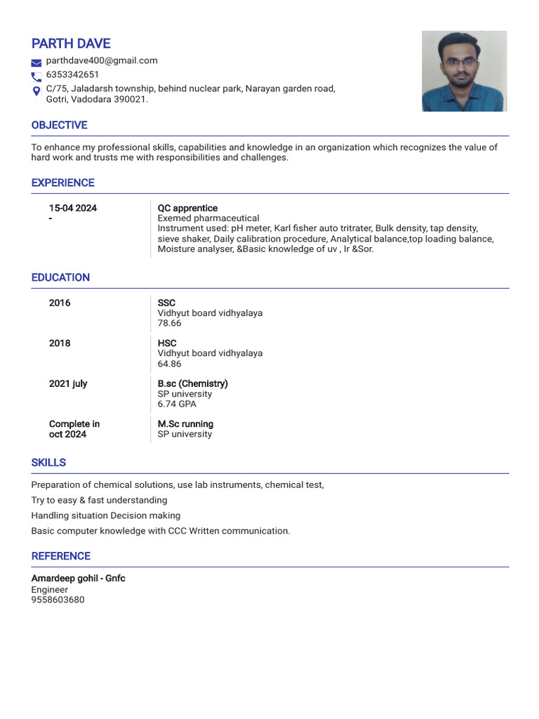 CV Resume (Parth Dave) | PDF