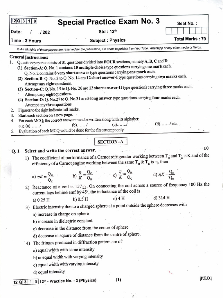 State Board Sample Paper Questions With Answer | PDF