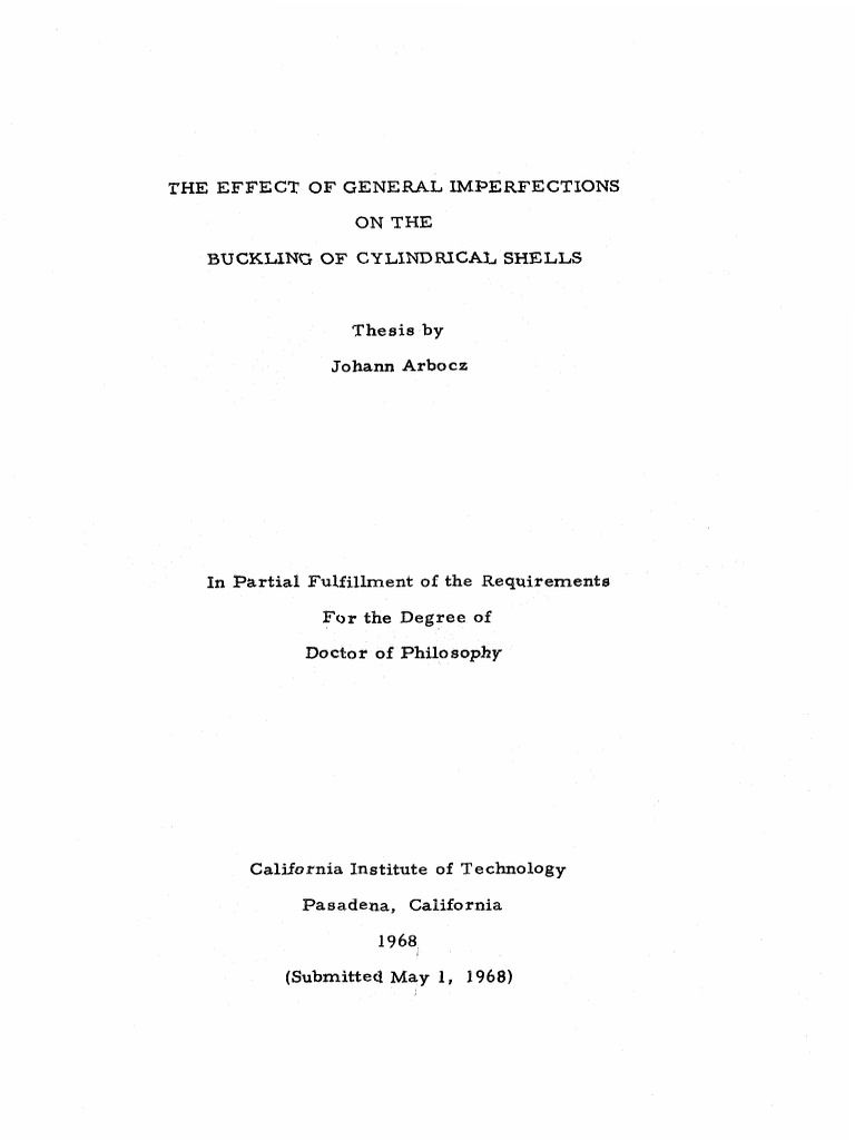 159 the Effect of General Imperfections on the Buckling of Cylinderical ...