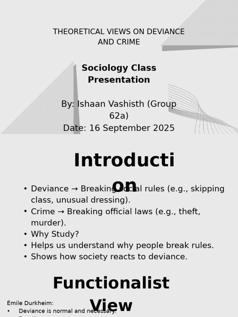 Theories of Deviance and Crime Explained | PDF