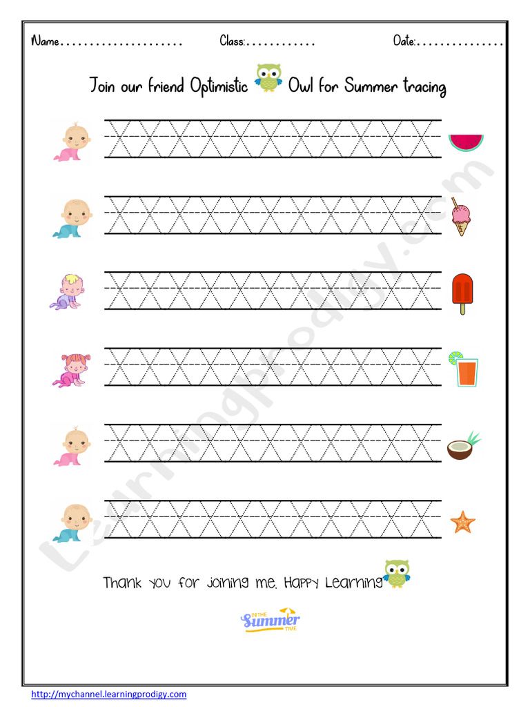 Summer Tracing Pattern Curve5 | PDF