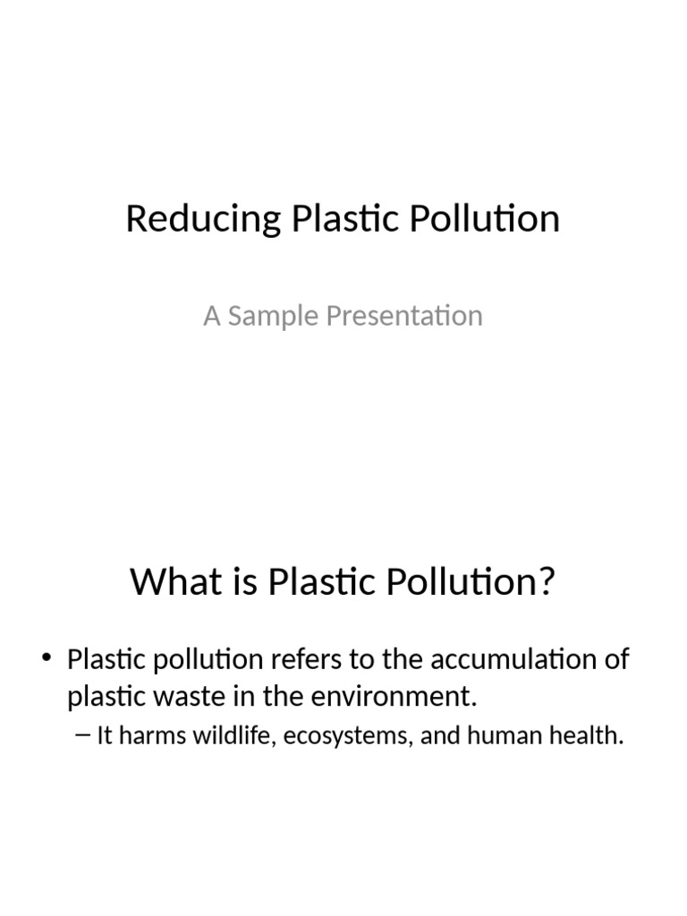 Reducing Plastic Pollution Sample | PDF