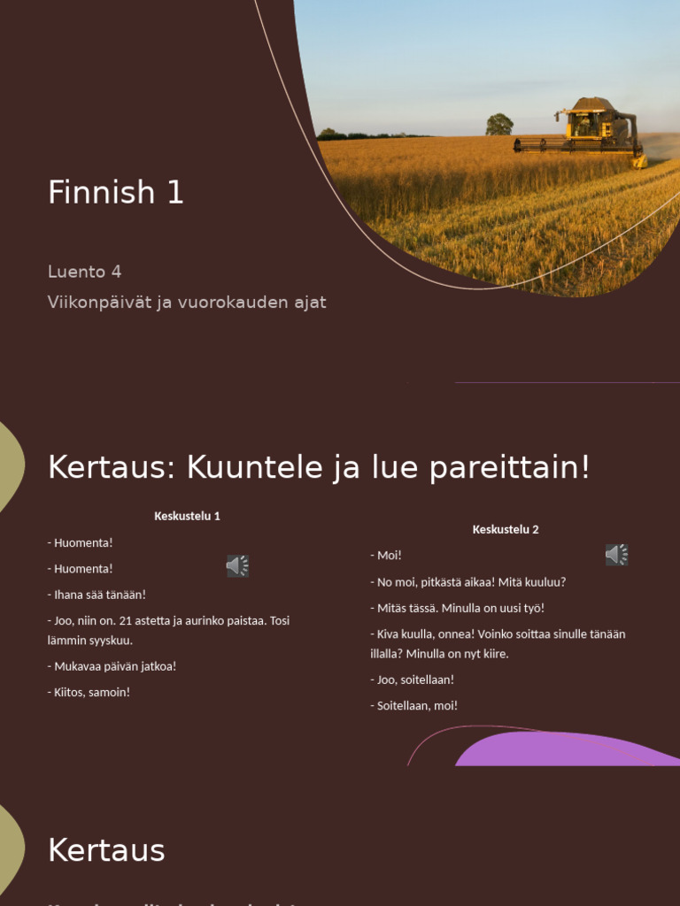 Finnish 1 - Luento 4 | PDF