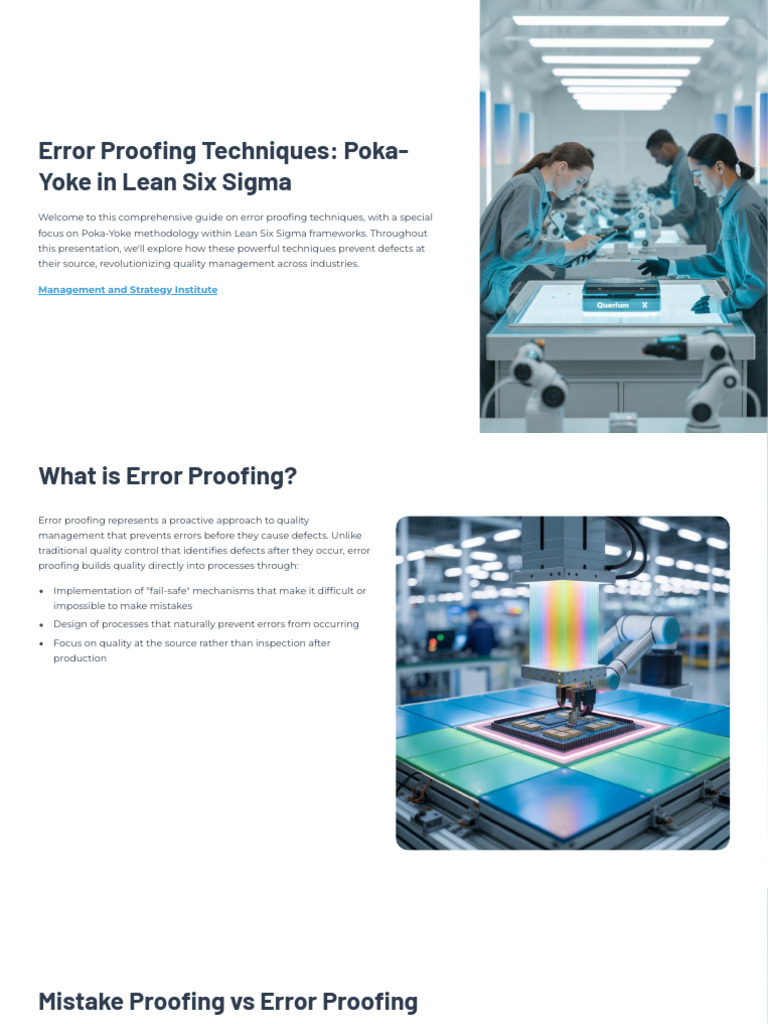 Error Proofing Techniques Poka Yoke in Lean Six Sigma | PDF | Lean ...