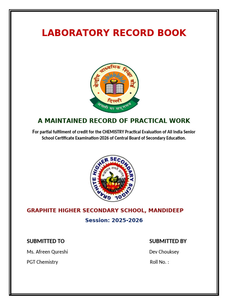 Practical Record Front Page (1) | PDF