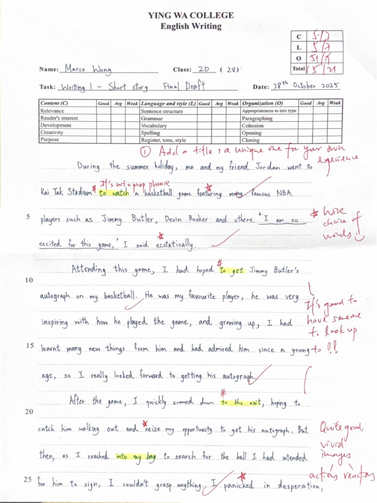 English Writing 1 | PDF