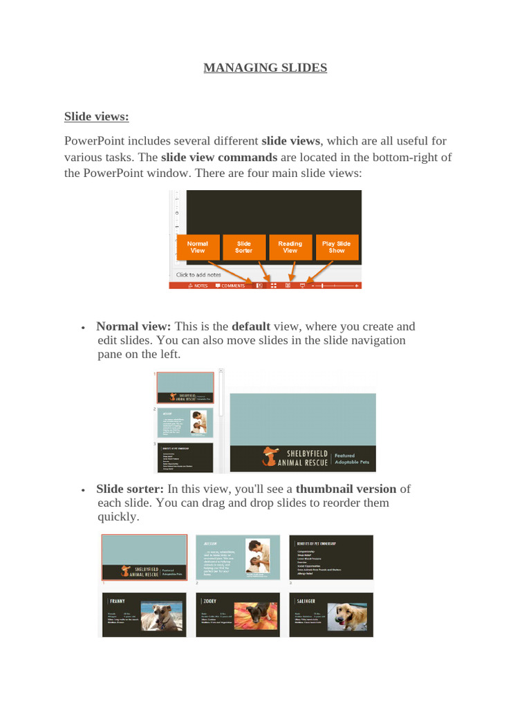 Managing Slides | PDF