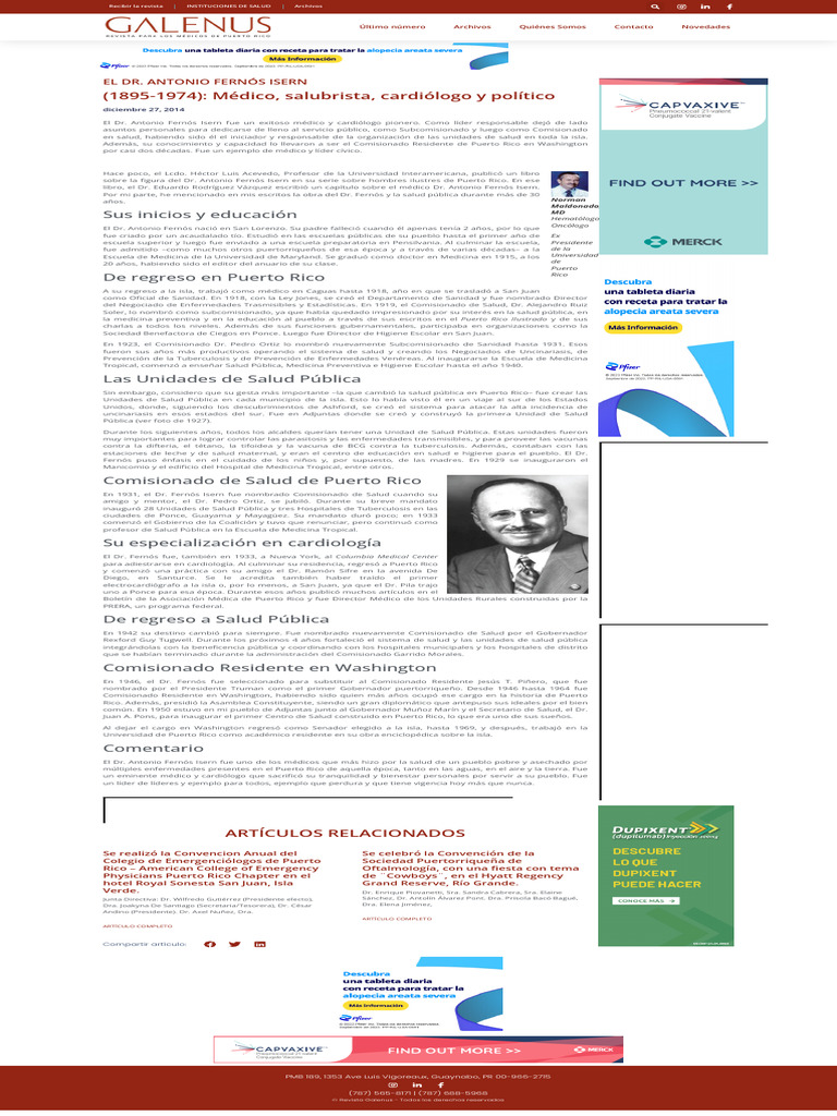 El Dr. Antonio Fernós Isern - Revista Galenus | PDF | Medicina ...