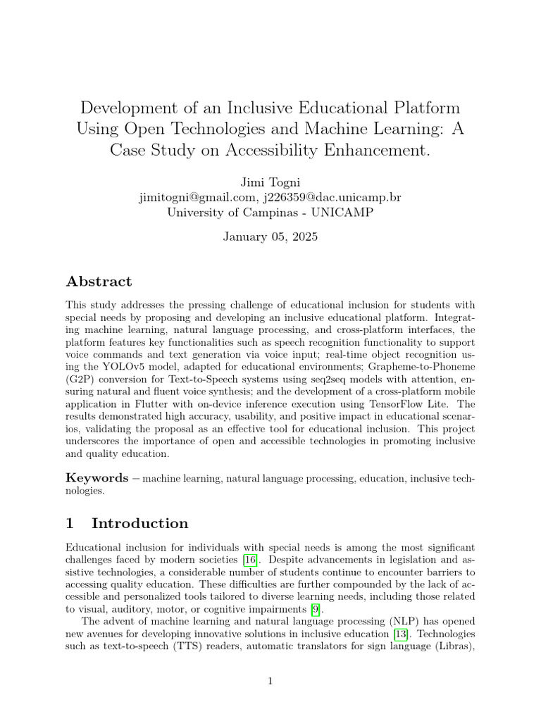 Development of an Inclusive Educational Platform Using Open ...