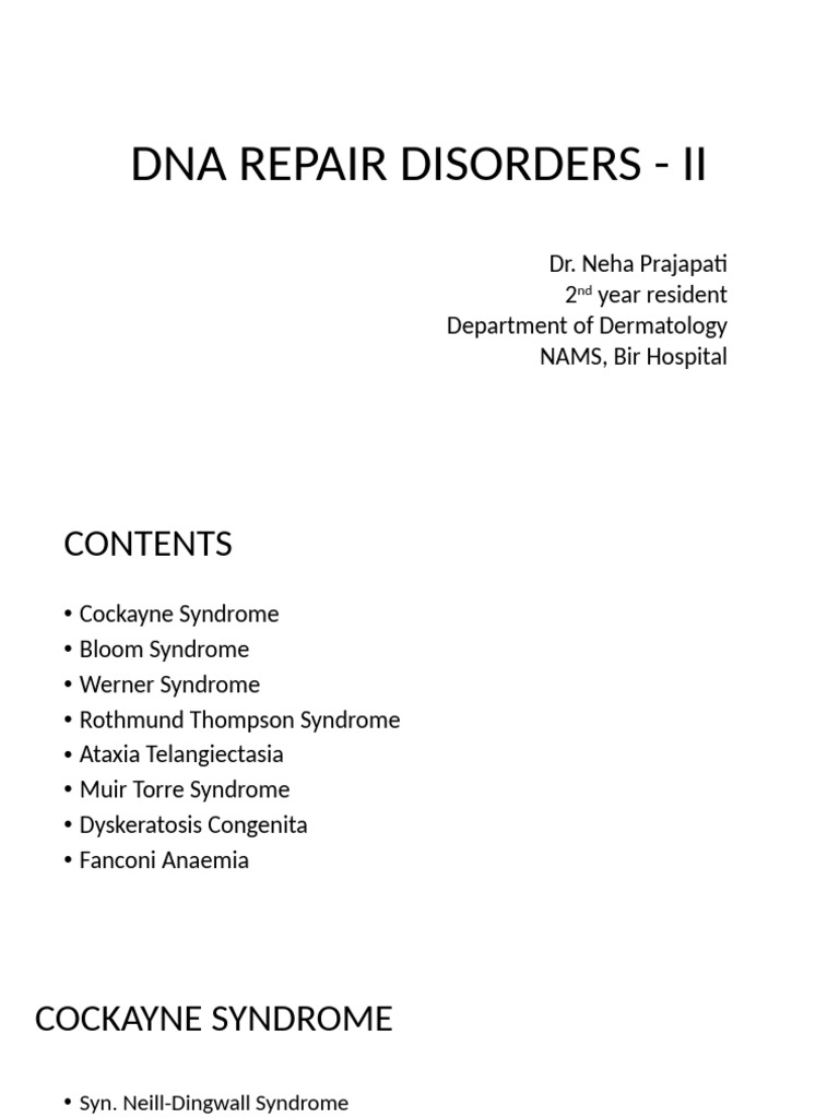 Dna Repair Disorders II(1)_0a955bbe f04a 48cf 9624 9d1c9937f8ca | PDF ...