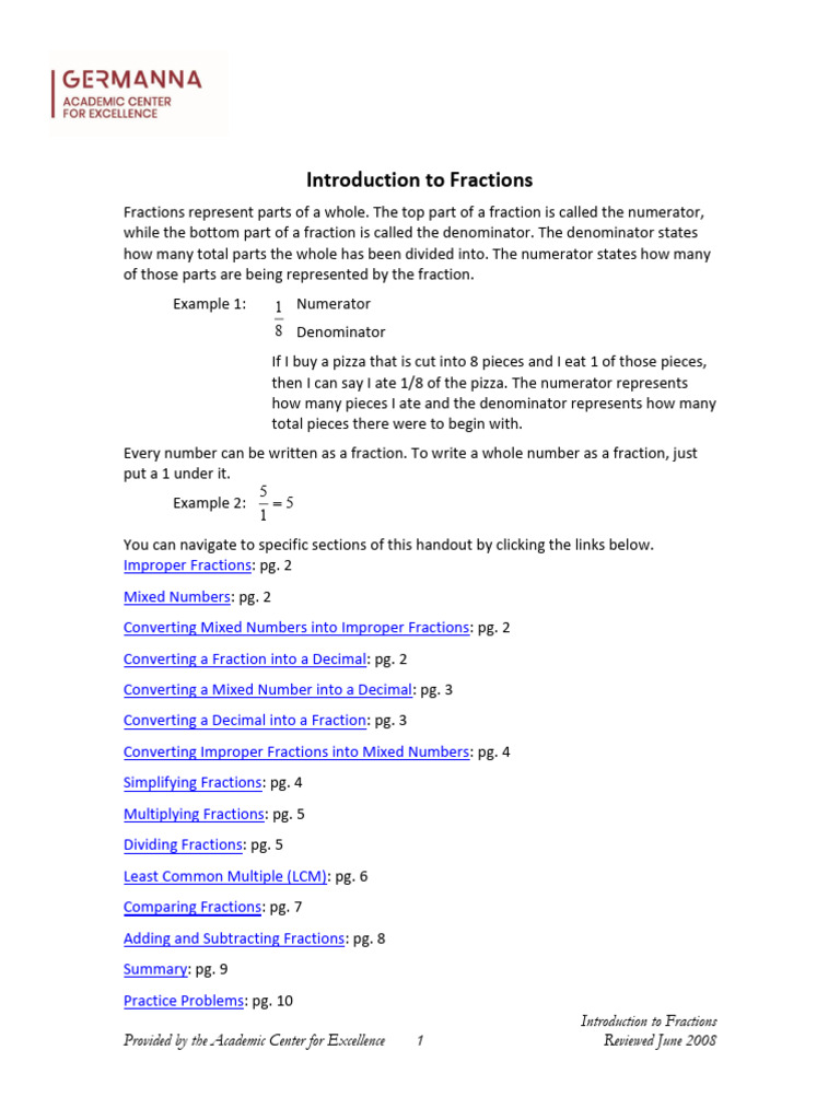 Understanding Fractions Basics | PDF | Arithmetic | Algebra
