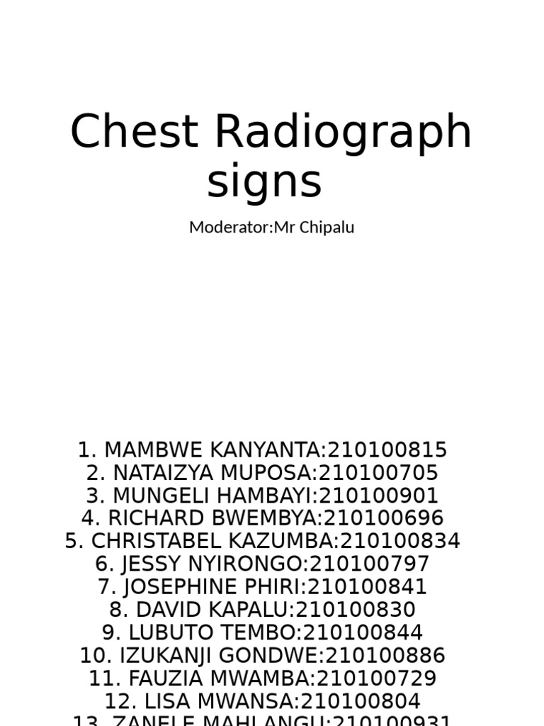 Chest Radiograph Signs | PDF | Diseases And Disorders | Medical Specialties