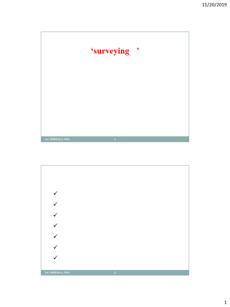 Surveying1 Lecture-2 (1) - 250111 - 214522 | PDF | Surveying ...