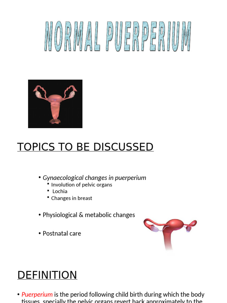 puerperium | PDF | Childbirth | Uterus