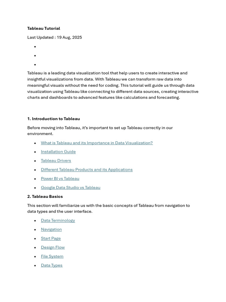 Tableau Begineer Tutorial for Data Analysis | PDF | Data | Microsoft Excel
