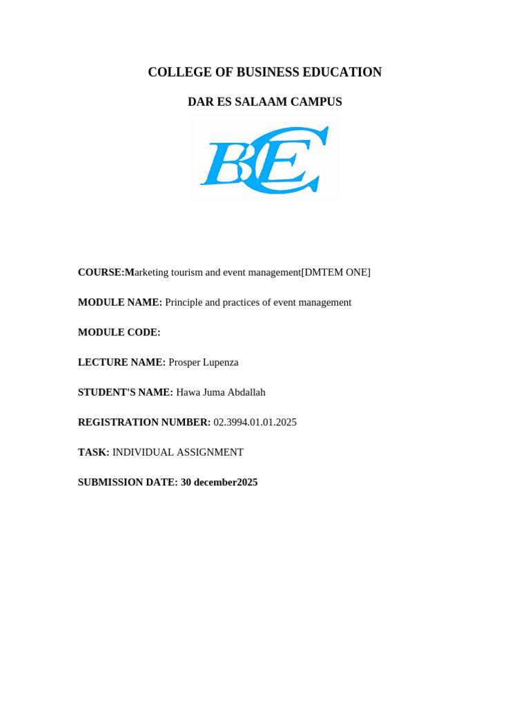 Hawa Juma Abdallah.dmtem One | PDF | Tourism