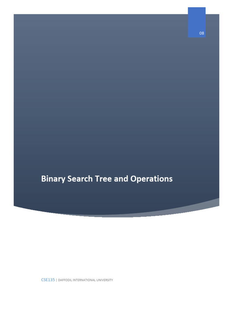 Session 8 Binary Search Tree and Operations - Manual | PDF