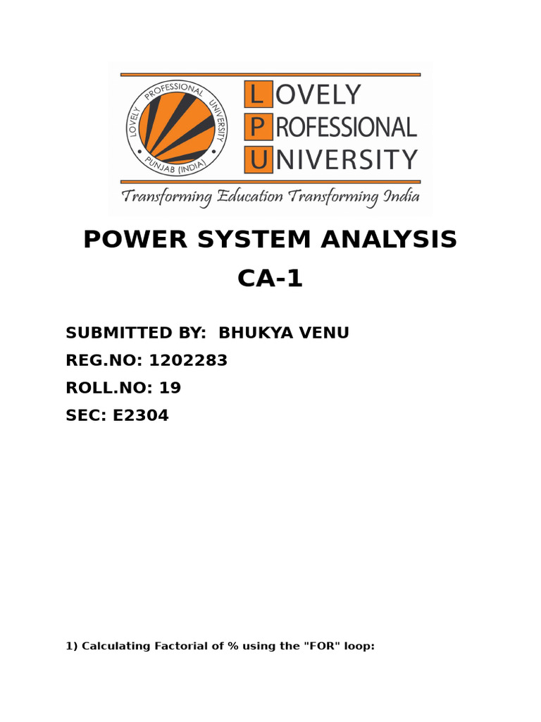 Power System Analysis | PDF