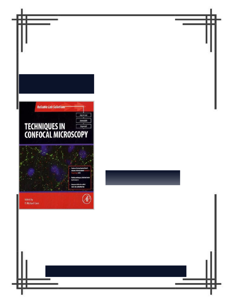 Techniques in Confocal Microscopy P. Michael Conn Ebook Optimized PDF ...