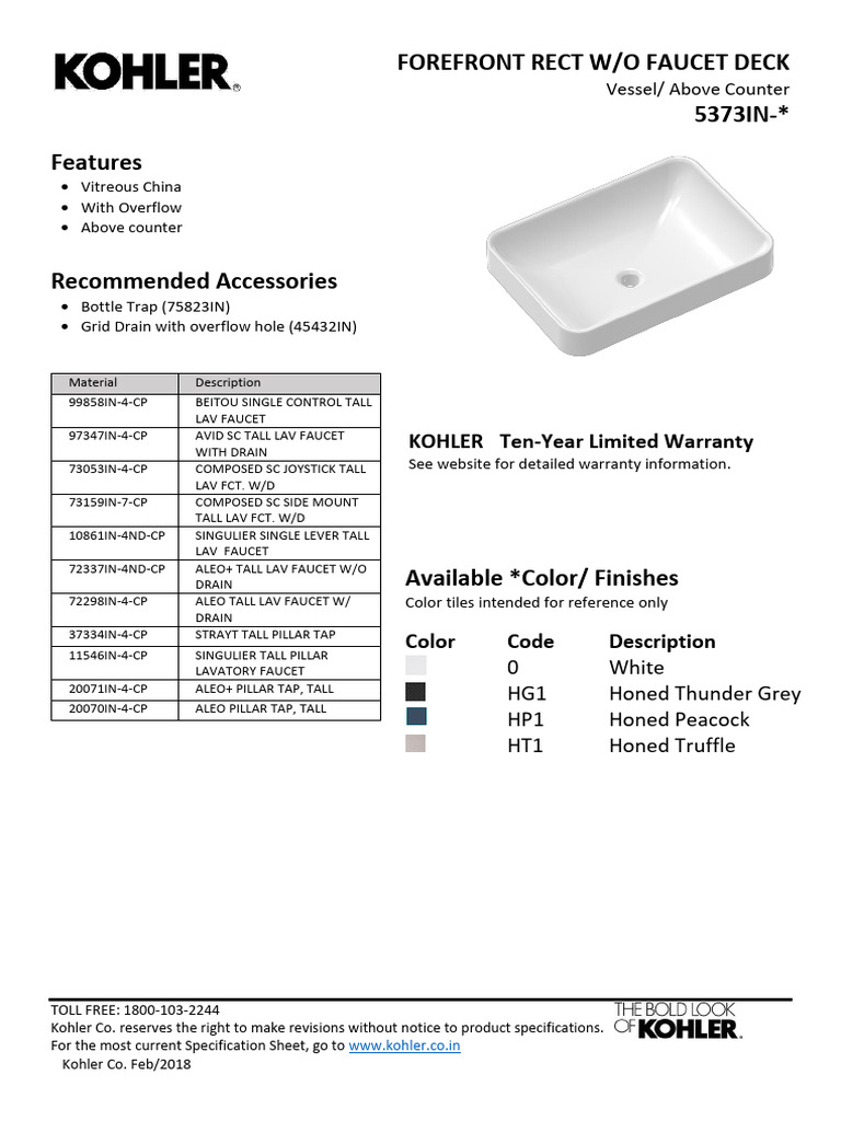5373IN-0 | PDF | Bathroom | Home & Garden