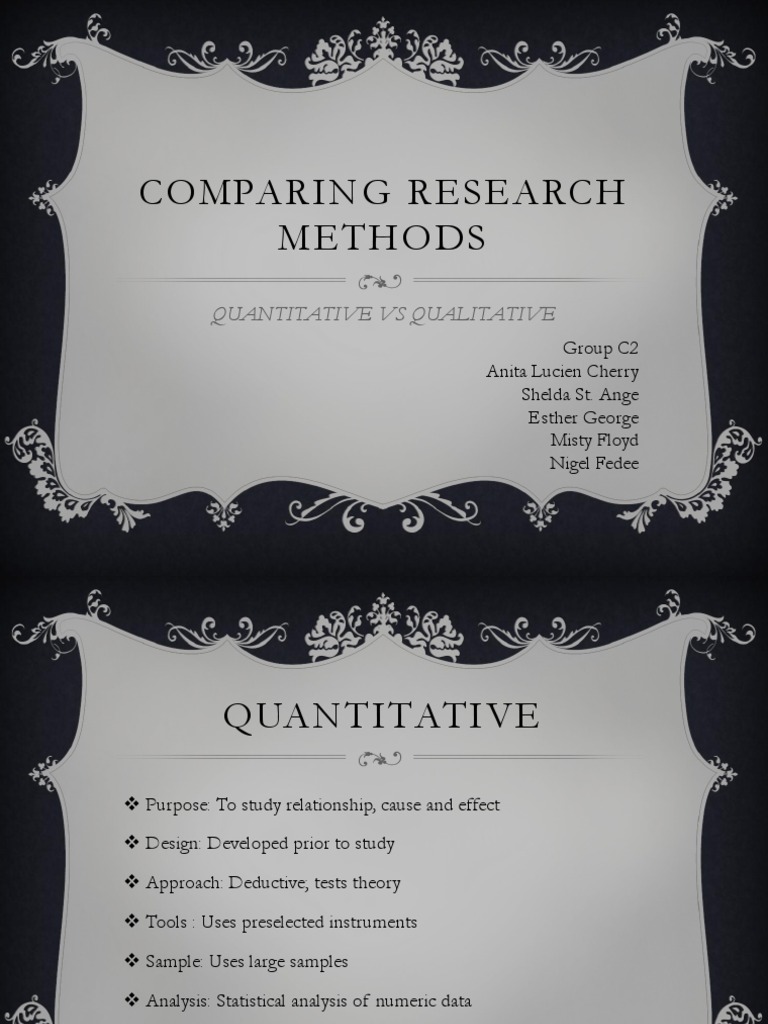 Comparing Research Methods | PDF | Qualitative Research | Survey ...