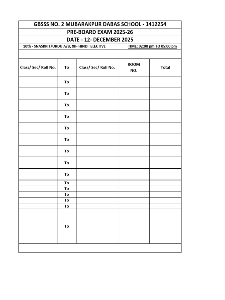 12 Dec Seating Plan Pre Board | PDF | Languages Of India