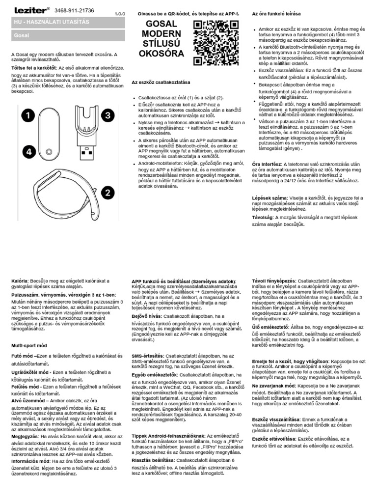 Leziter 3468-911-21736 Gosal Hasznalatiutmutato | PDF