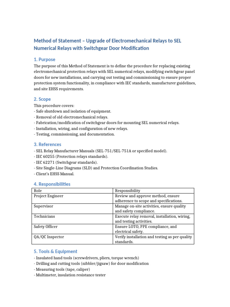 MOS SEL Relay Upgrade | PDF | Electrical Wiring | Relay