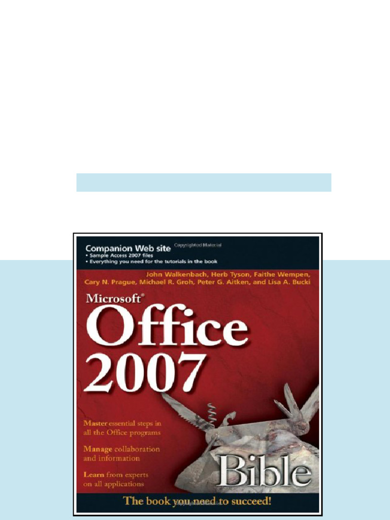 (Ebook) Office 2007 Bible by John Walkenbach, Herb Tyson, Faithe Wempen ...