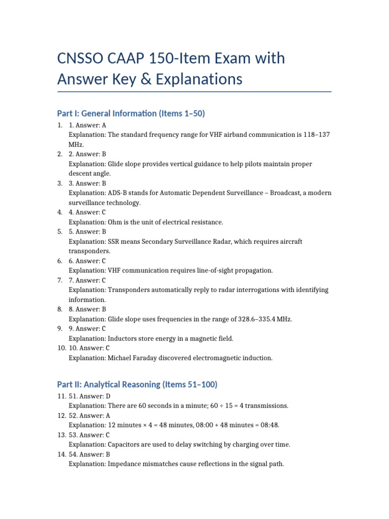 CNSSO CAAP 150-Item Exam Guide | PDF | Decibel | Computer Engineering