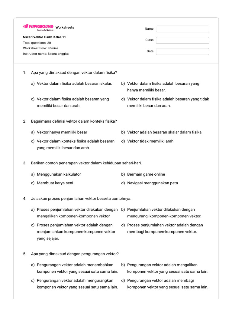 Materi Vektor Fisika Kelas 11 | PDF