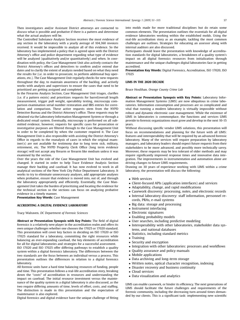 Accrediting a Digital Evidence Labor 2019 Forensic Science ...