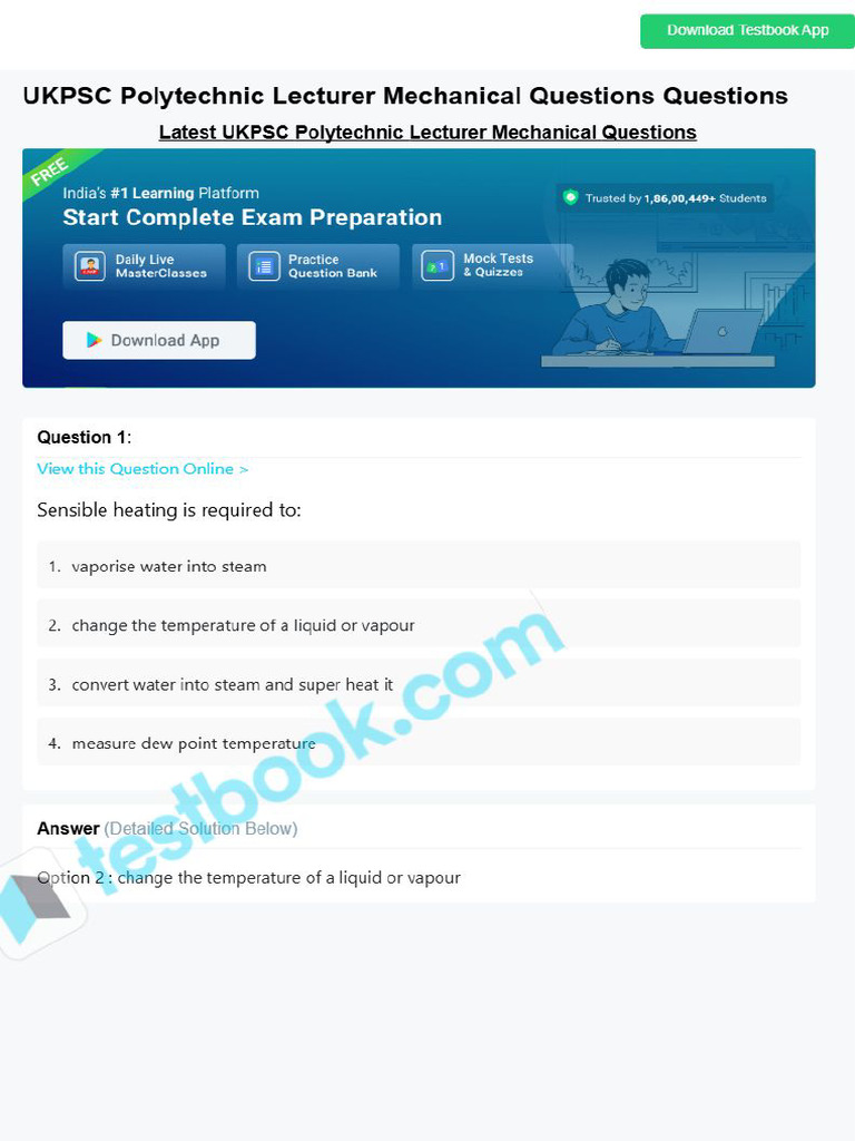 Ukpsc Polytechnic Lecturer Mechanical Questions ...