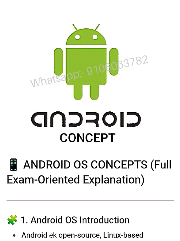 Android OS - Concept (WPSI) | PDF | Android (Operating System) | Kernel ...