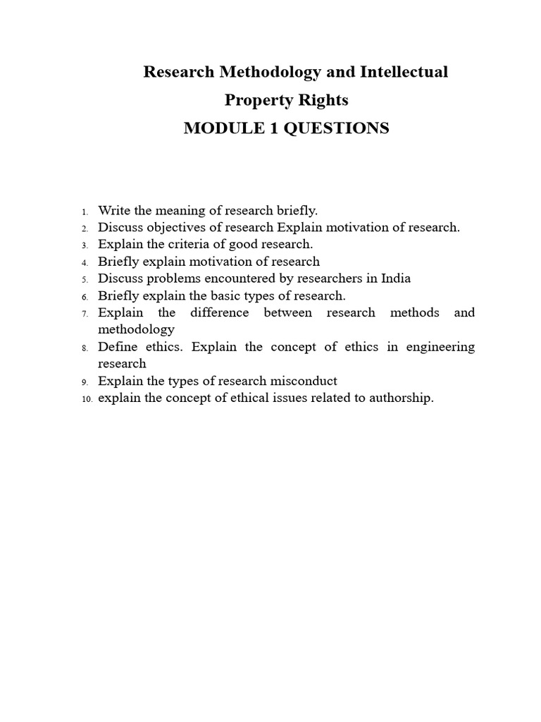 Research Methodology & Ethics Overview | PDF