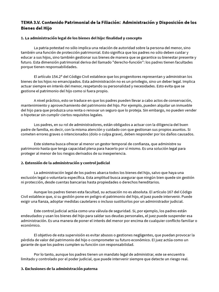 Tema 3.5 Menores | PDF | Bienes (Ley) | Caso de ley