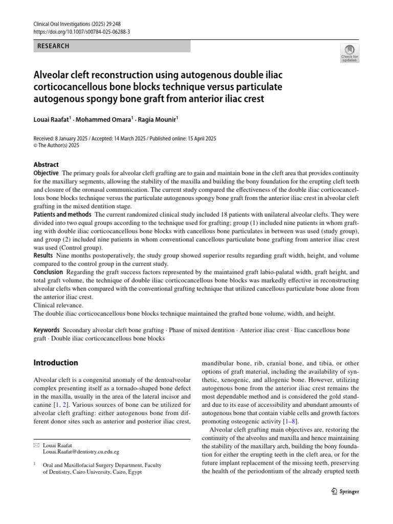 RCT Alveolar Cleft Reconstruction_251001_110231 | PDF