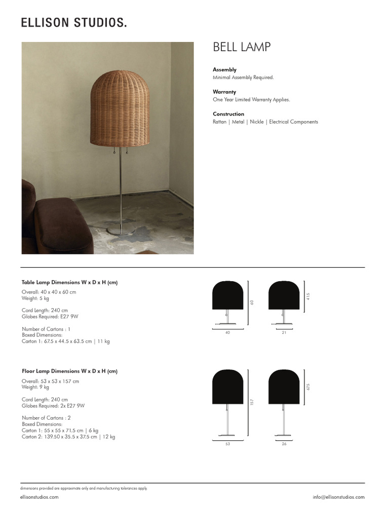 SS- Bell- Table Floor Lamp | PDF