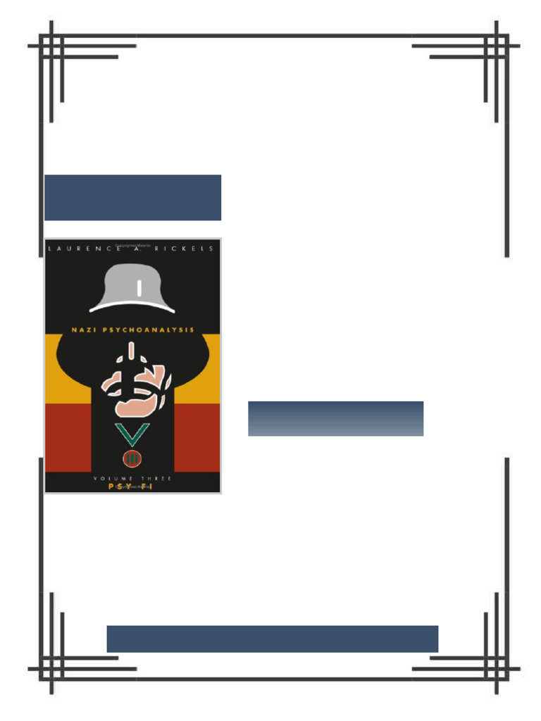 Nazi Psychoanalysis Volume III Psy Fi 1st Edition Laurence A. Rickels ...