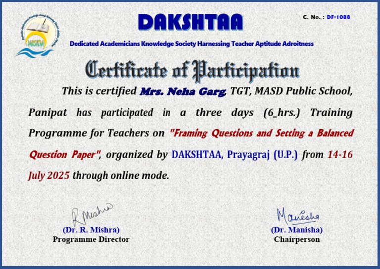 Certificates FD-327 | PDF
