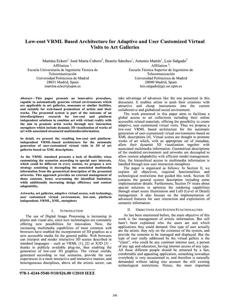 Low-Cost VRML Based Architecture For Adaptive and User Customized ...