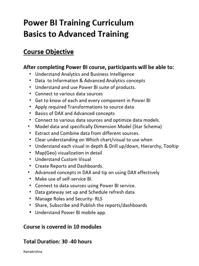 Power BI Training: Basics to Advanced | PDF | Microsoft Excel ...