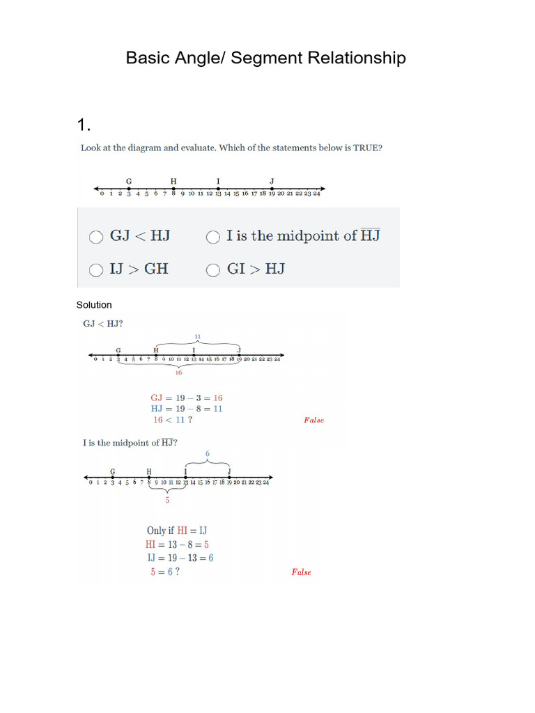 Segment and Angle Relationship | PDF