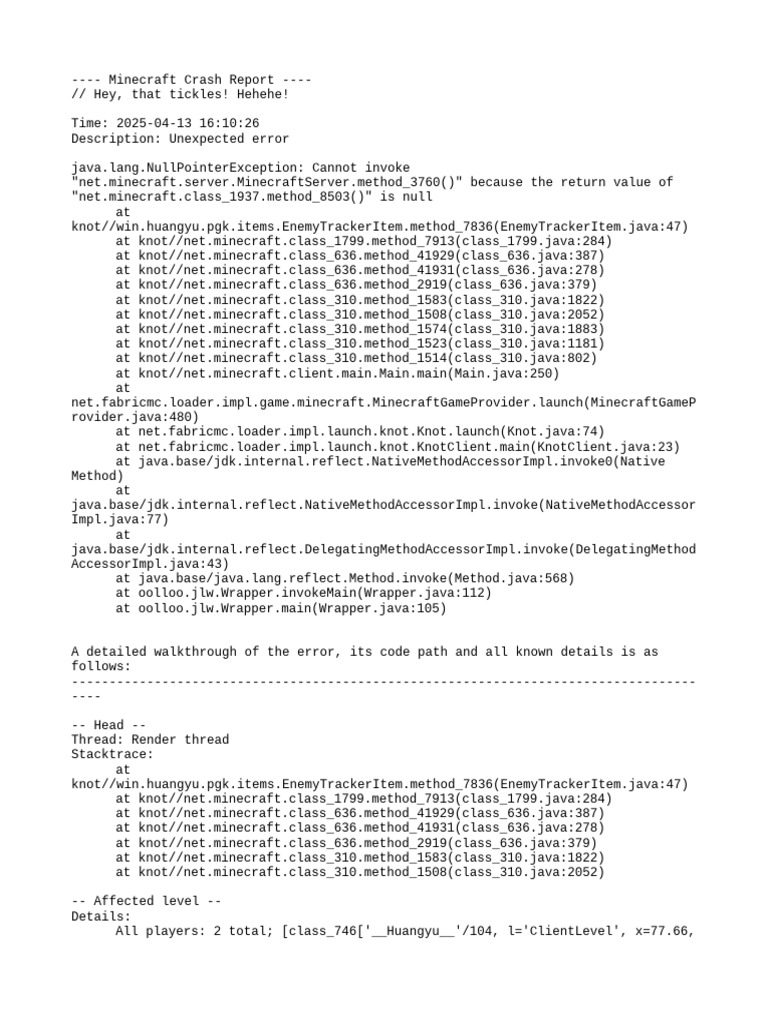 Minecraft 1.20.1 Crash Report Analysis | PDF | Graphics Processing Unit ...