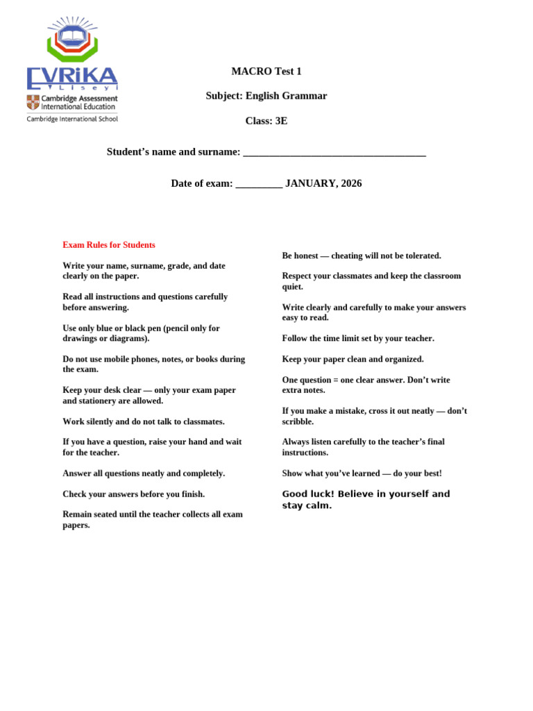 Macro Test 1 | PDF