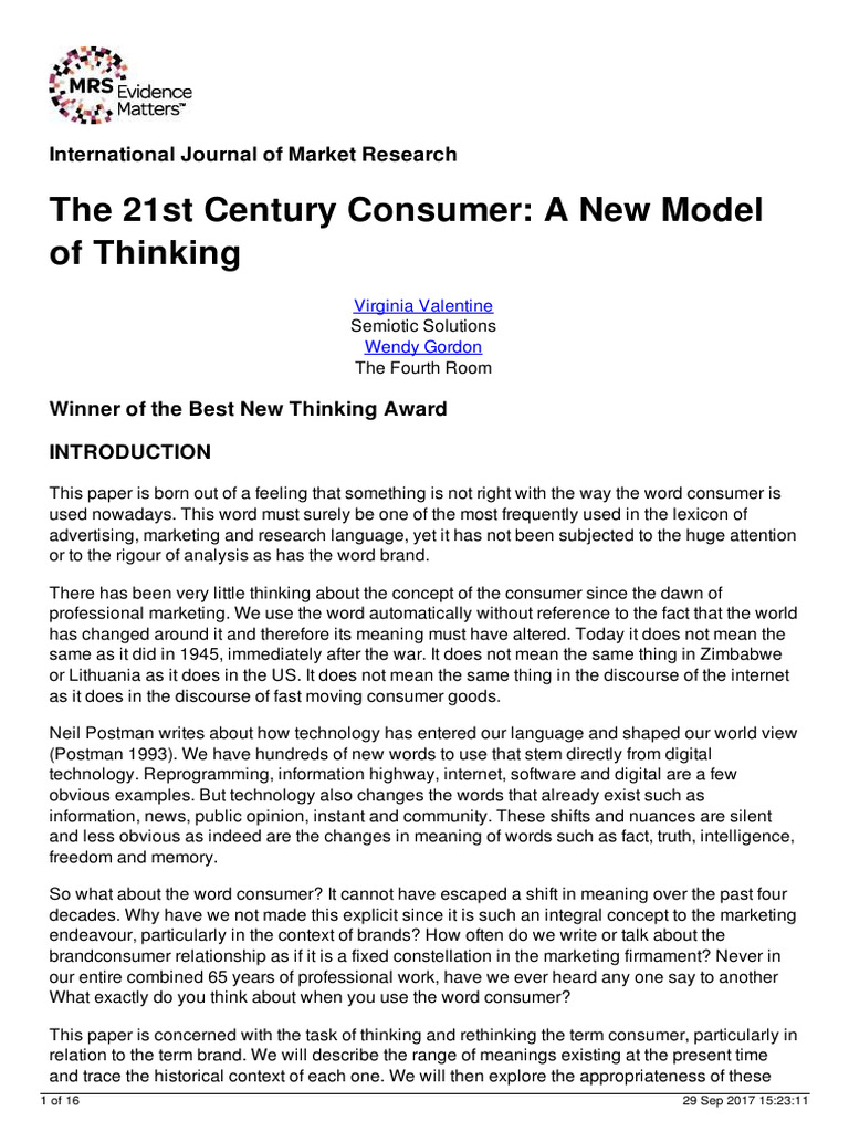 Rethinking the Modern Consumer Concept | PDF | Brand | Marketing